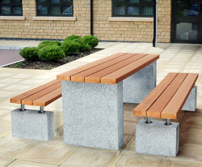 Sheldon Plinth Mounted Timber Picnic Table - SPT311 | Langley Design Street Furniture | ESI ...