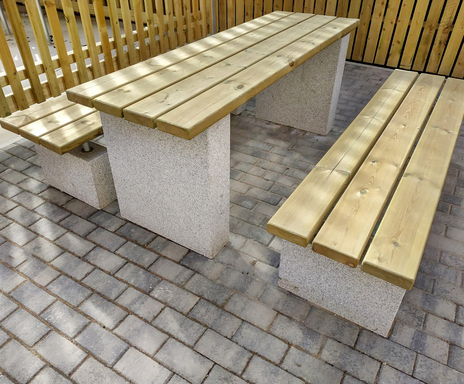 Sheldon Plinth Mounted Timber Picnic Table - SPT311 | Langley Design Street Furniture | ESI ...