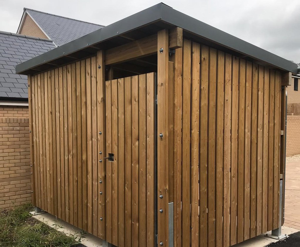 Cycle shelter and bin store for new housing development | Langley ...