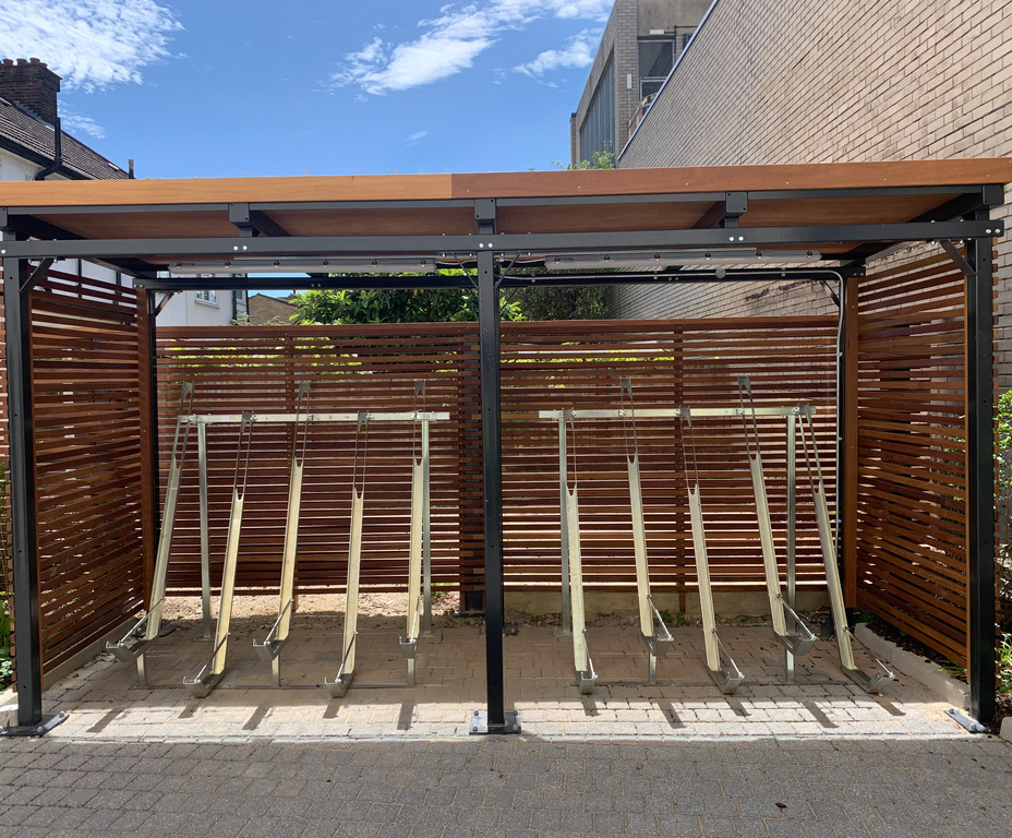 Bespoke cycle and bin store facility with sedum roofs | Langley Design ...
