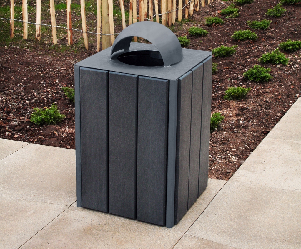 Sheldon Steel Frame Timber Litter Bin - SLC302 | Langley Design Street ...
