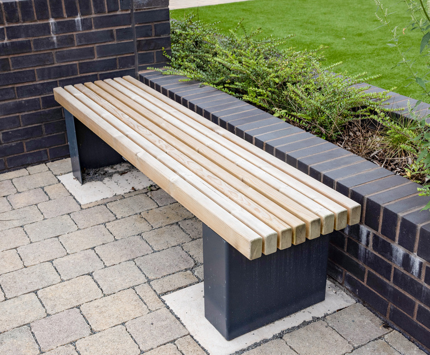 Langley Bench with Steel Plinth Type Legs - LBN107 | Langley Design ...