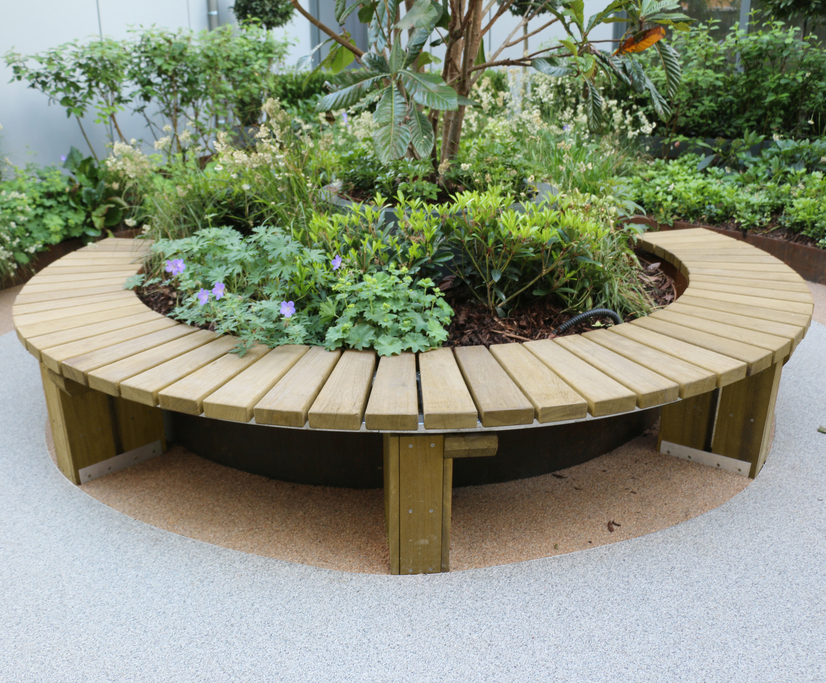 Sheldon all-timber curved bench - SBN339 | Langley Design Street ...