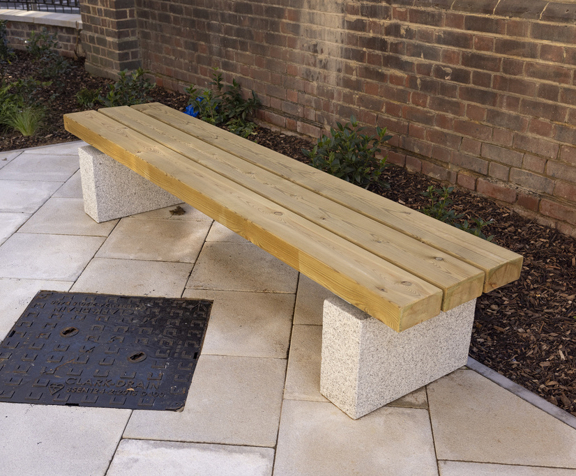 Sheldon Chunky Timber Top Plinth Mounted Bench - SBN331 | Langley ...