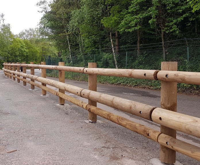 Crash-rated timber safety barrier – Alton Towers | Urban Fencing | ESI ...