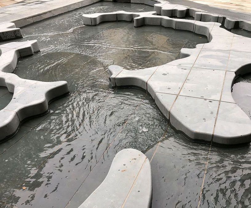 Bespoke water feature based on local salt marshes | Fountains ...