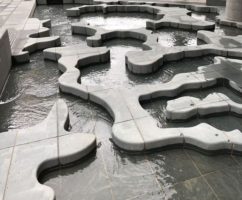 Bespoke water feature based on local salt marshes | Fountains ...