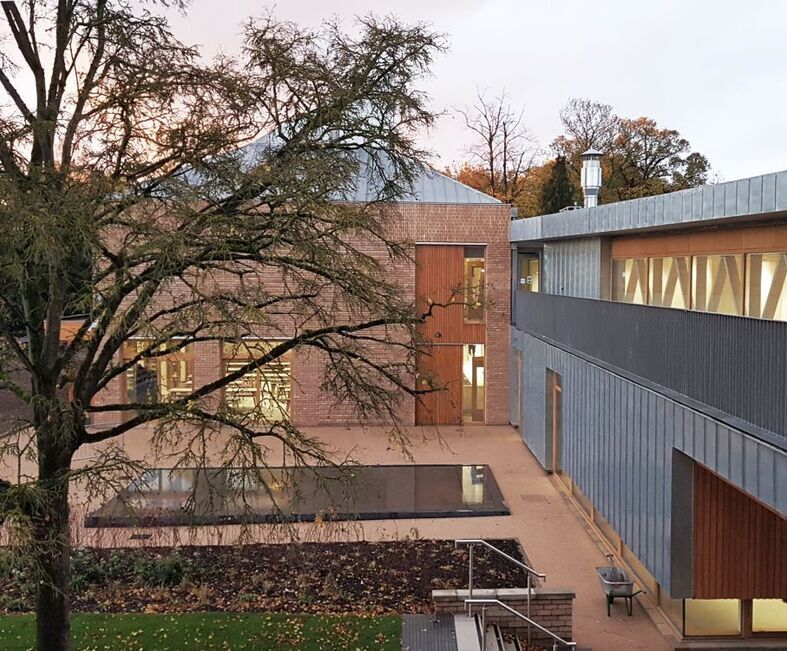 Reflective mirror pool for university campus | Fountains & Features Ltd ...