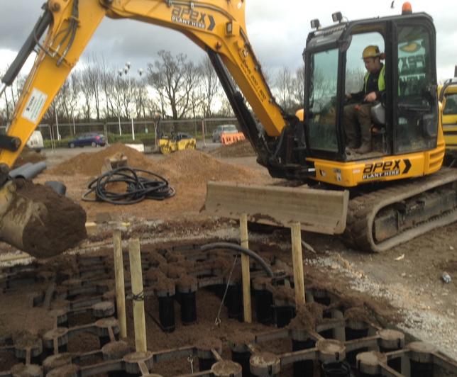 Deeproot Silva Cells tree pit installation, retail park | East Midlands ...