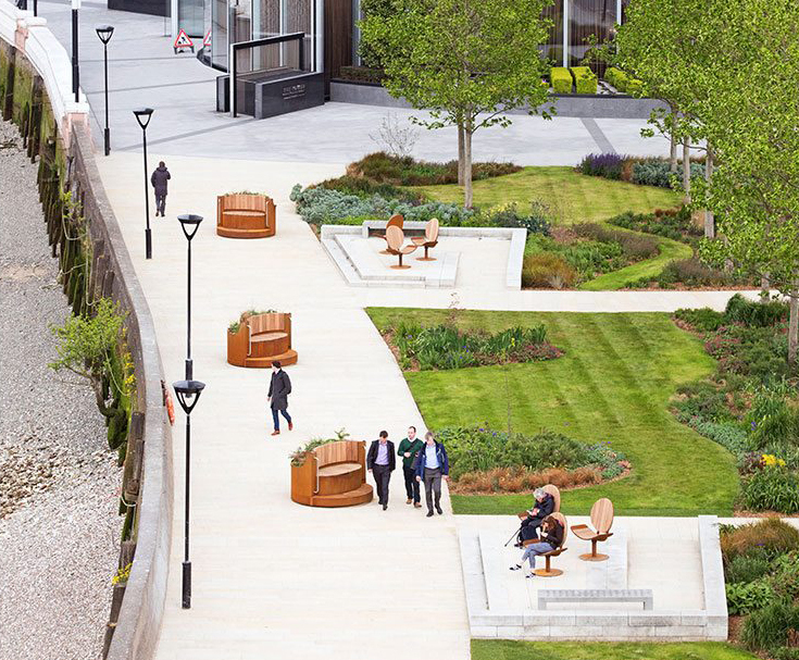 Bespoke rotating seating for Riverside Gardens, London | Factory ...