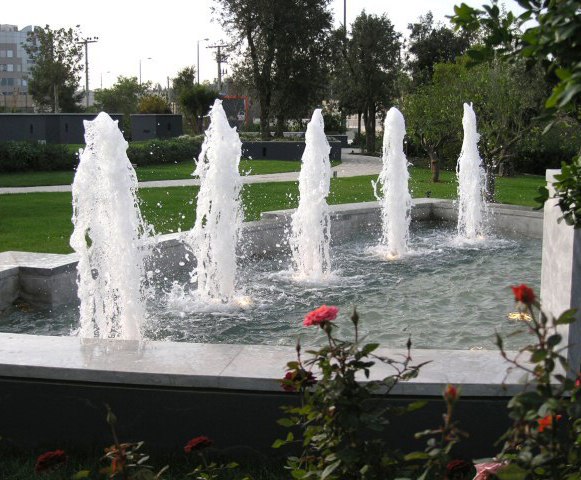 Two-tier water feature and waterfall, Athens | Fountains Direct | ESI ...