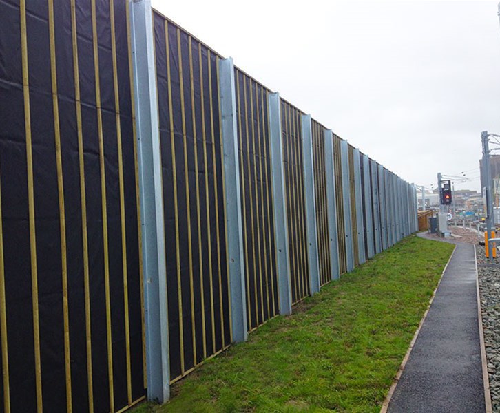 Absorptive acoustic fencing for train maintenance depot | Jacksons ...