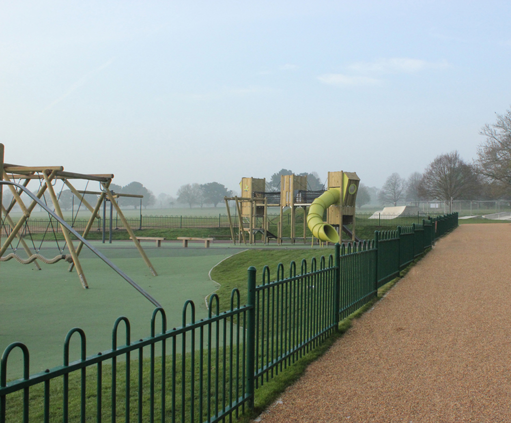 Anti-trap bow-top fencing safely secures new playground | Jacksons ...