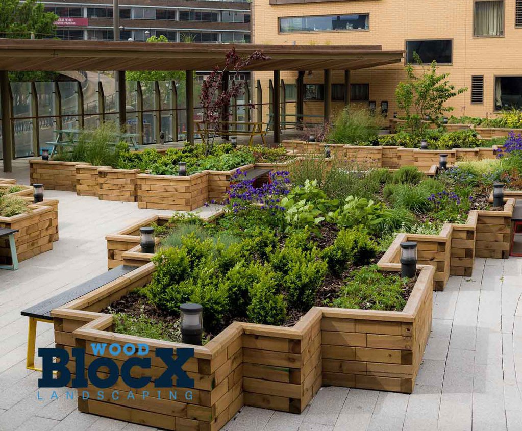 WoodBlocX™ raised timber planters for roof gardens | WoodBlocX | ESI ...