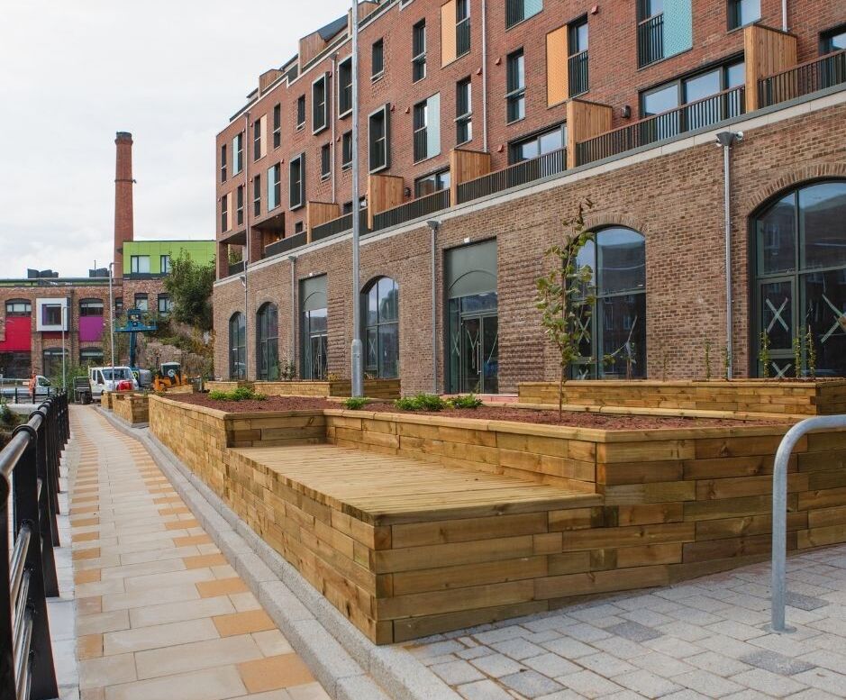 Modular timber street furniture - Lower Steenbergs Yard | WoodBlocX ...