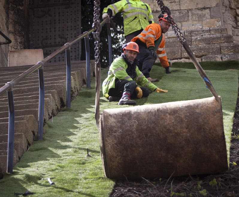 Steep slope turfing and stabilisation, Lincoln Castle | Lindum Turf ...