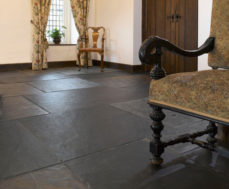 Black riven slate tiles | Mandarin Stone | ESI Interior Design