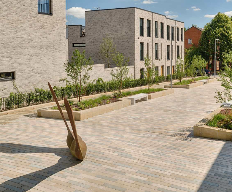 Linear natural stone paving for conservation area | Marshalls | ESI ...