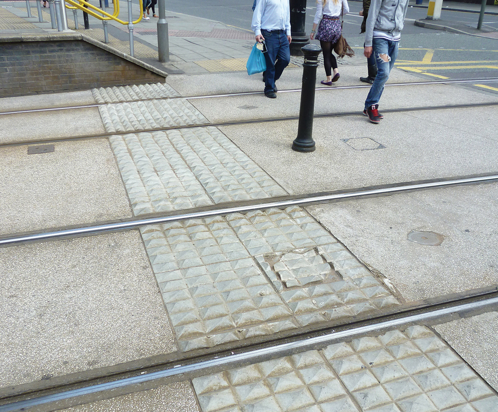 Lambeth tactile concrete paving with pyramid pattern | Marshalls | ESI ...