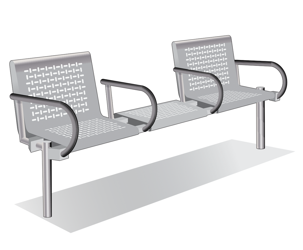 ASF 6006 stainless steel seat / bench gang combo | Architectural Street ...