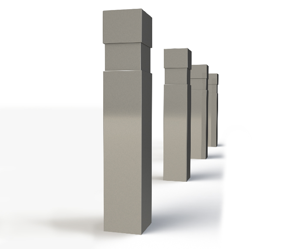 ASF 003-100 square steel bollard | Architectural Street Furnishings ...