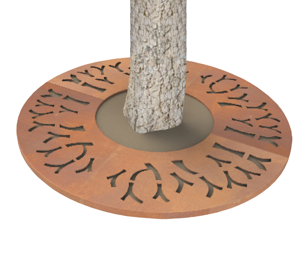 ASF Branch round corten steel tree grille | Architectural Street ...