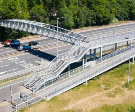 Footbridge and approach ramps over A2 at Midhurst Hill | Nusteel ...