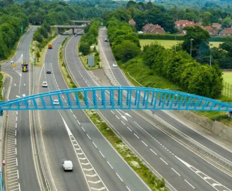Pedestrian/cycle bridge over A24 | Nusteel Structures | ESI External Works