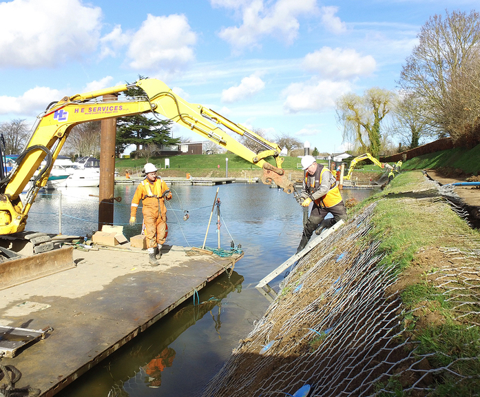 Reinforcing embankment at Penton Hook Marina | Platipus Anchors Ltd ...
