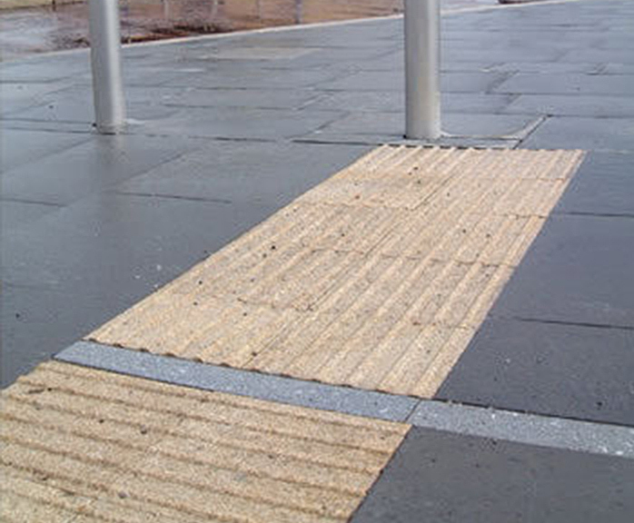 Granite corduroy tactile paving | Pomery Natural Stone | ESI External Works