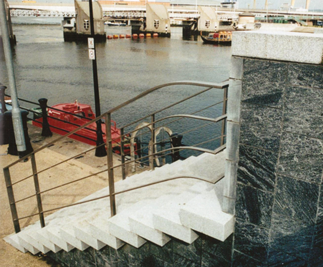 Bespoke natural stone steps for public realm | Pomery Natural Stone ...