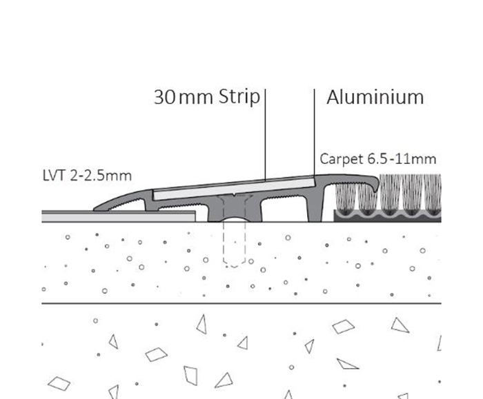 LVT transitions | Quantum Flooring Solutions | ESI Interior Design