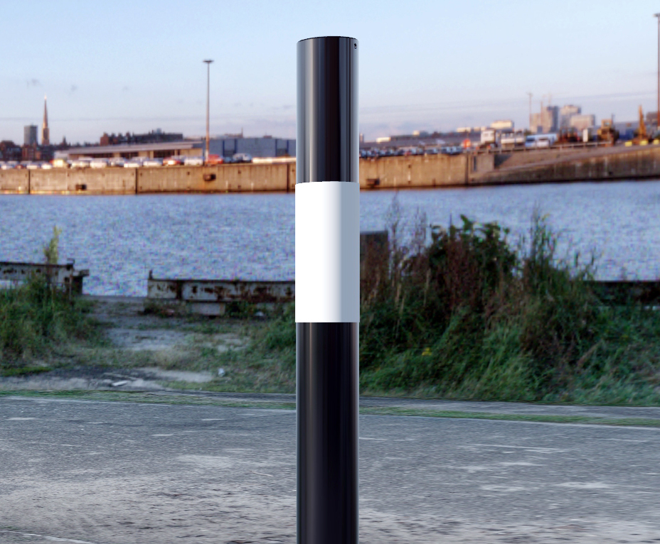 Black & White 1000 - round reflective steel bollard | AUTOPA | ESI ...