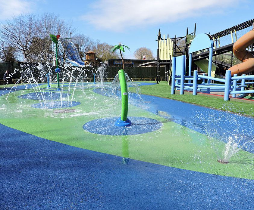Wet pour surfacing for splash pad installation at zoo | RTC Safety ...