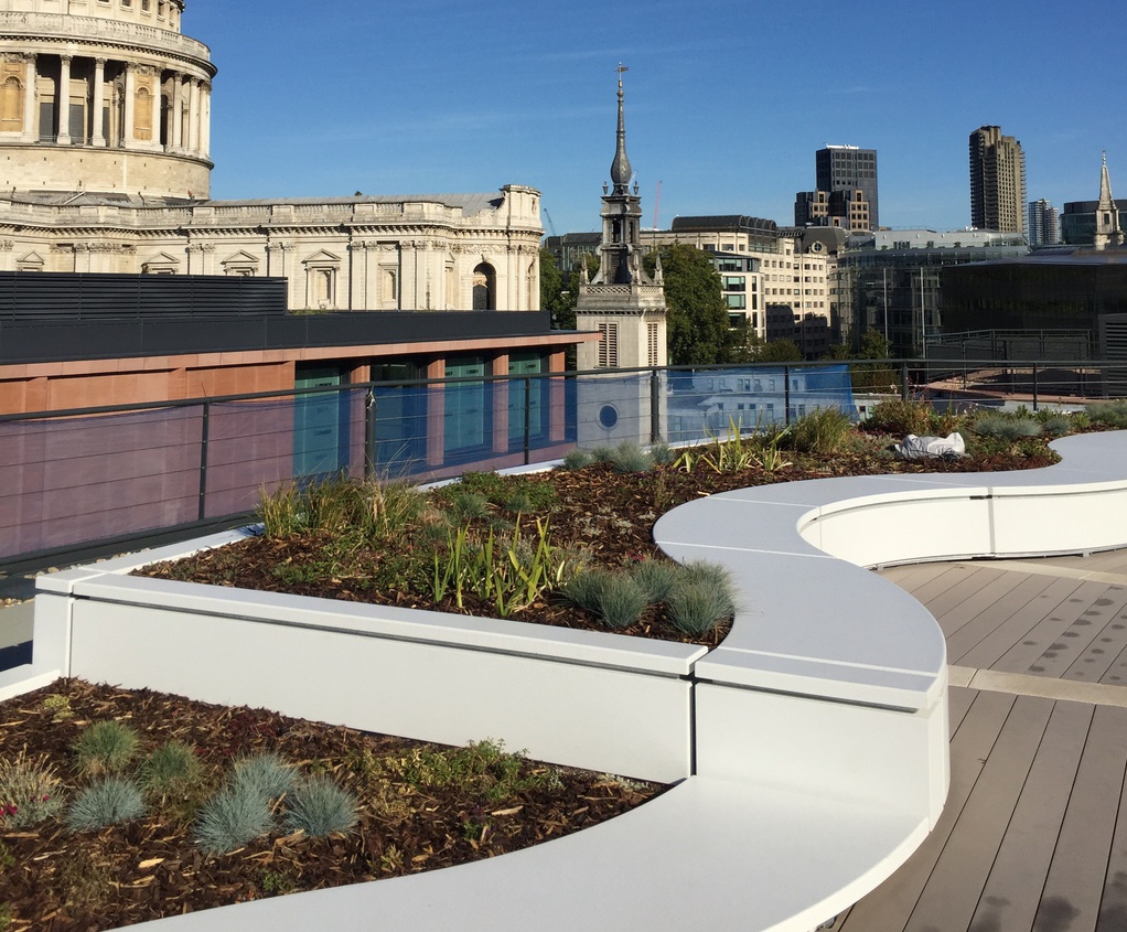 Seating and planter system for corporate roof terrace | Citysquared ...