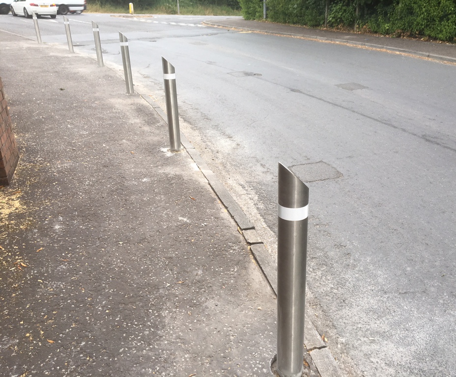 Stainless steel bollards for hotel upgrade and extension ...