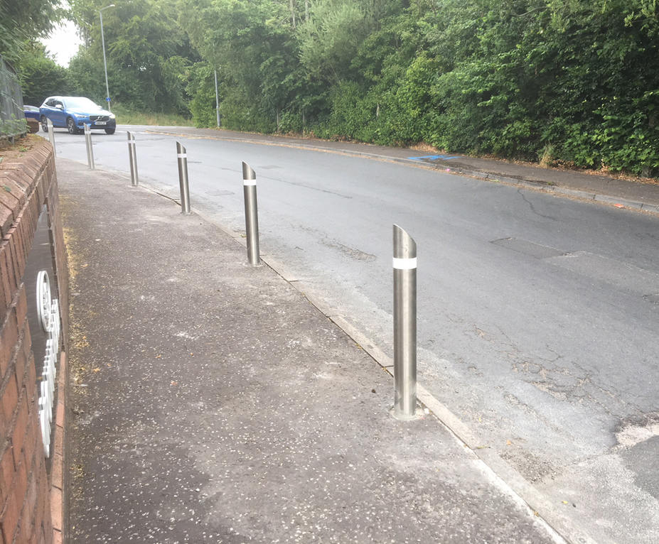 Stainless steel bollards for hotel upgrade and extension ...