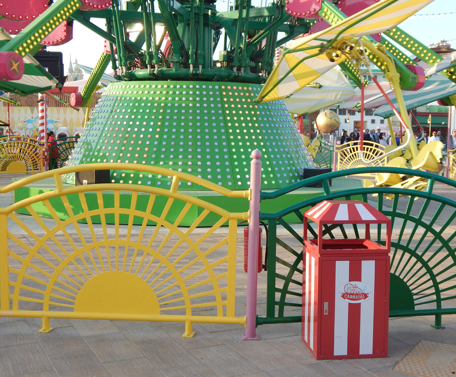 Carnival-themed bins and solar benches for Dubai funfair ...