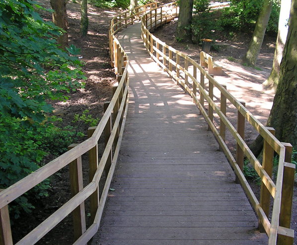Hardwood timber raised boardwalks | Woodscape | ESI External Works