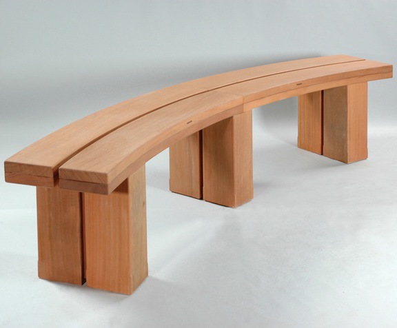 Type 2 curved hardwood timber bench | Woodscape | ESI External Works