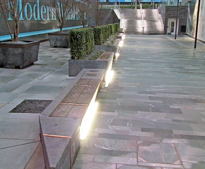 Lighting columns and bespoke seating - NOMA public realm | Woodscape ...