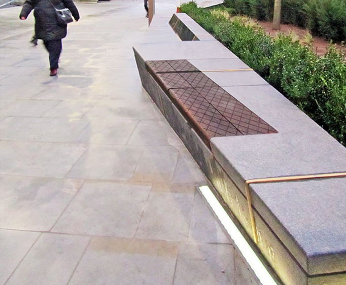 Lighting columns and bespoke seating - NOMA public realm | Woodscape ...