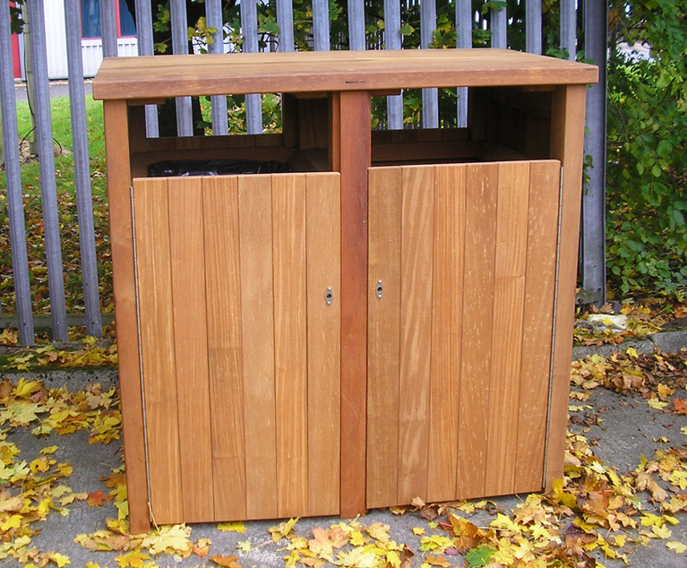 Hardwood bin shelters | Woodscape | ESI External Works