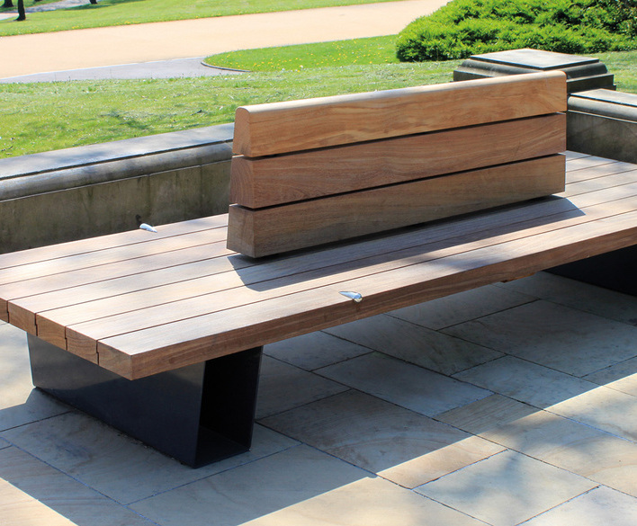 Lancaster hardwood timber double-sided seat | Woodscape | ESI External ...