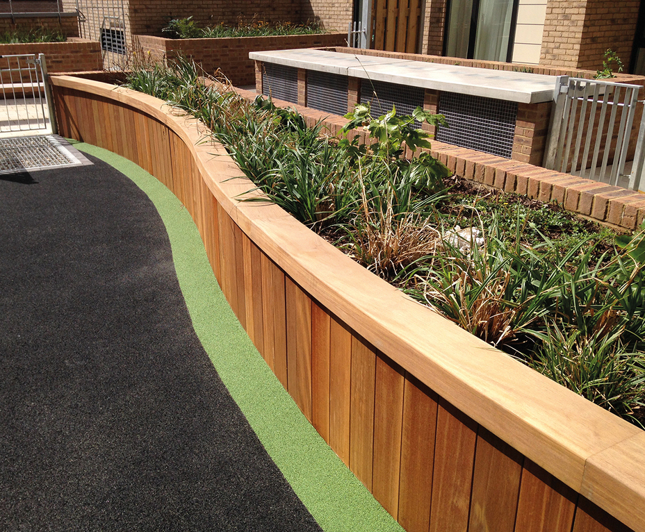 Panel hardwood timber planter system | Woodscape | ESI External Works