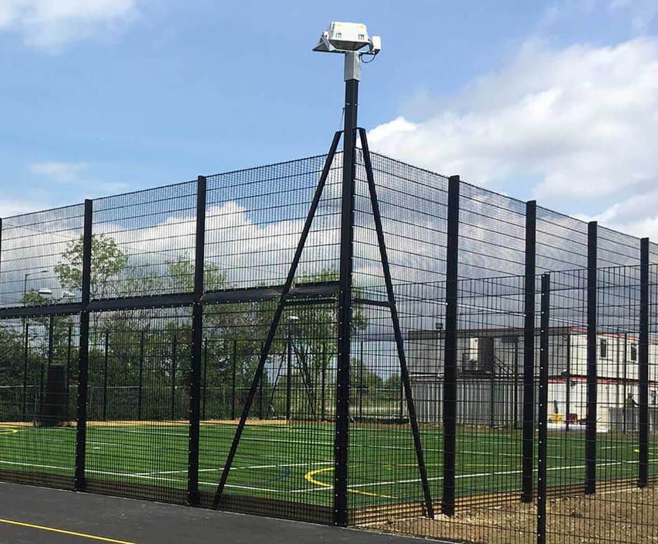 Integrated floodlight posts for sports fencing | Zaun | ESI External Works