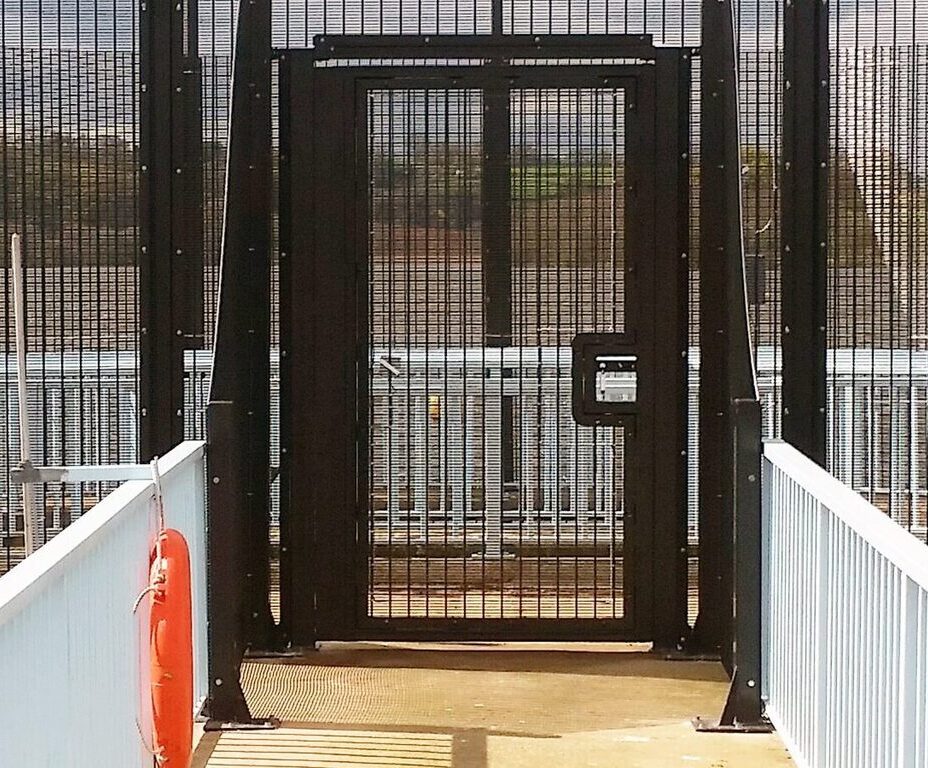 SR2-rated pedestrian gates - welded mesh infill | Zaun | ESI External Works