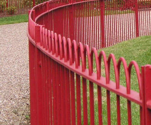 Interlaced bow top steel railings | Alpha Rail | ESI External Works