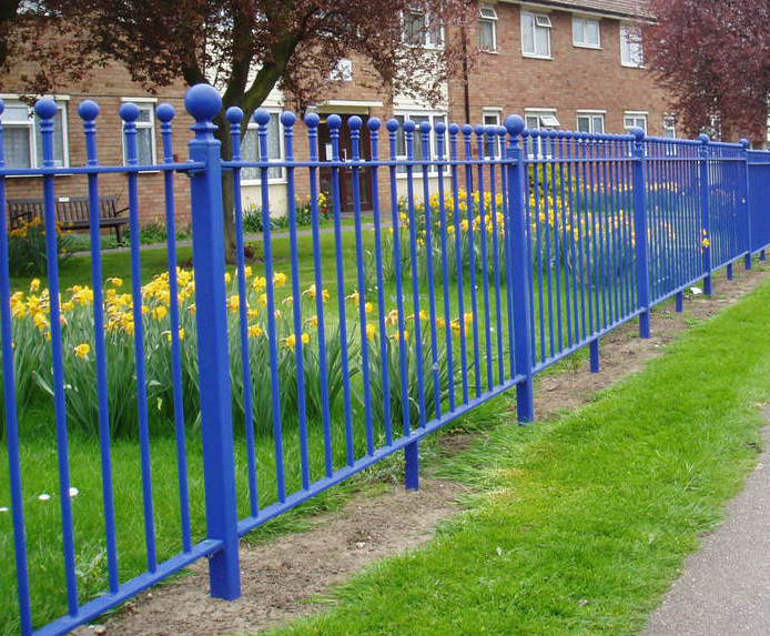 Humber vertical bar steel fencing | Alpha Rail | ESI External Works