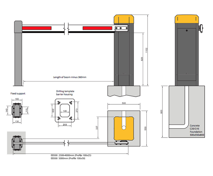 Avon EB500 automatic rising arm parking barrier | Avon Barrier | ESI ...